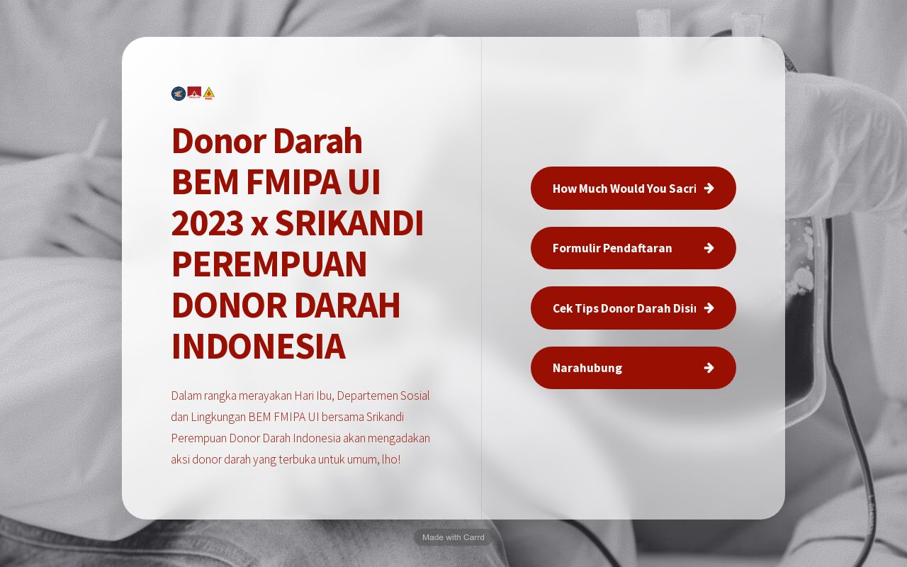 Donor Darah BEM FMIPA UI 2023